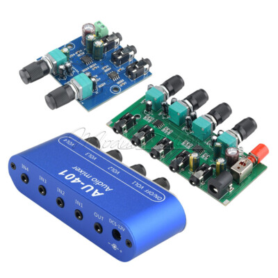 Stereo Audio Signal Mixer Board Mix 2way 4way Input 1way Output 3.5mm ...