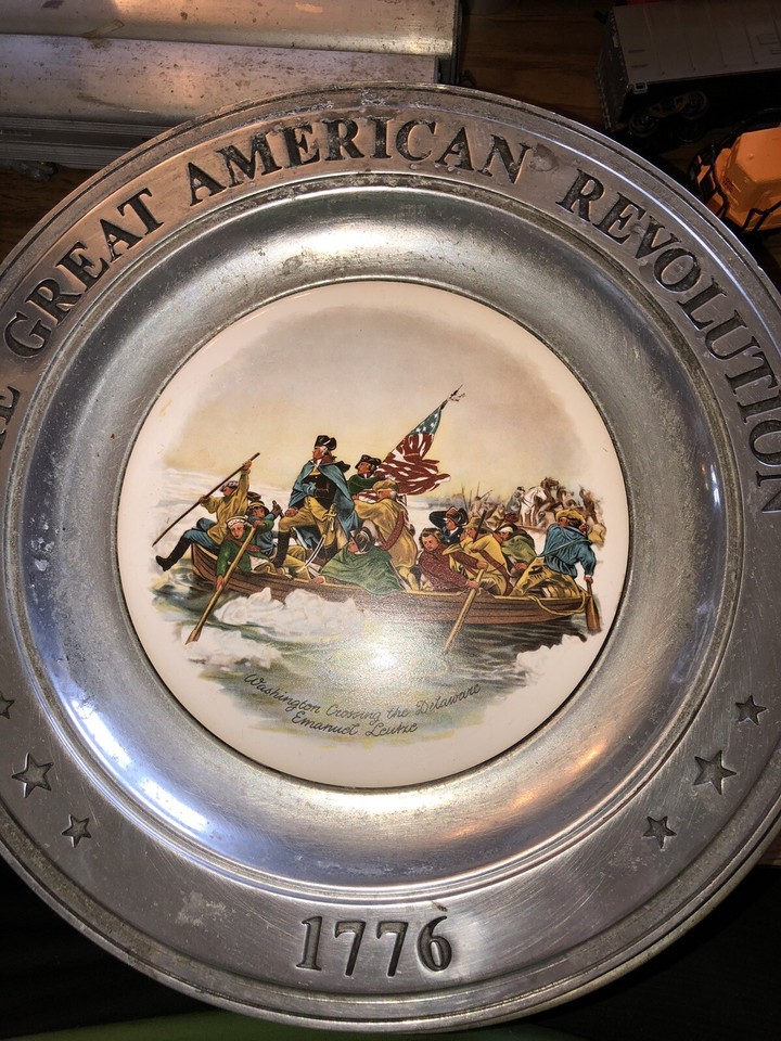 Vtg Four 1776 Great American Revolution Pewter Collector's Plates ...