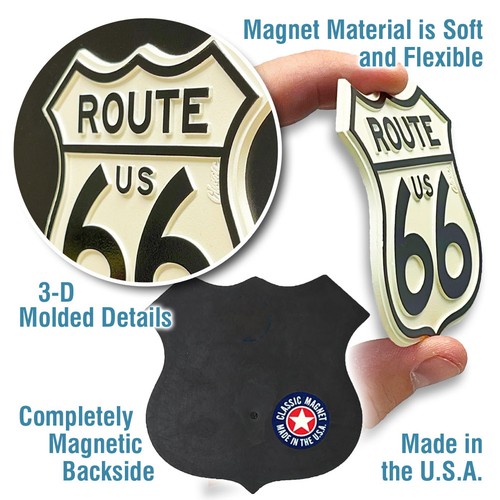 Route 66 100th Anniversary Shield & Roads Magnet by Classic Magnets, 4. ...