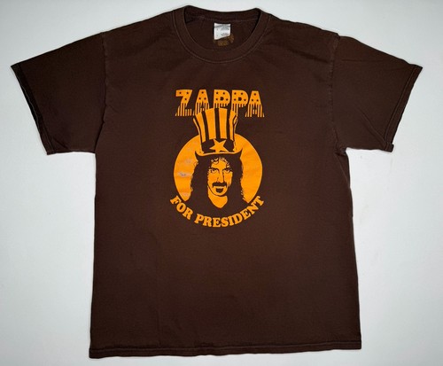 Vintage Zappa For President Frank Zappa Brown Graphic T Shirt L | eBay