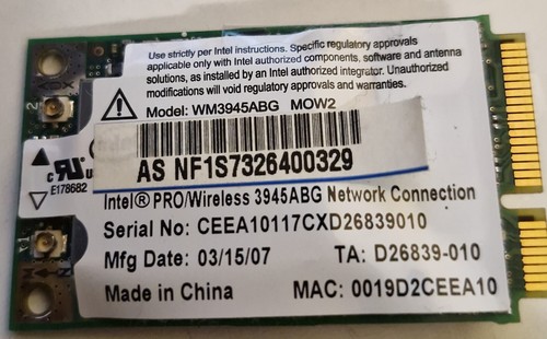 Carte wifi Mini PCI Intel WM3945ABG 802.11 a,b,g - 407674-002 | eBay