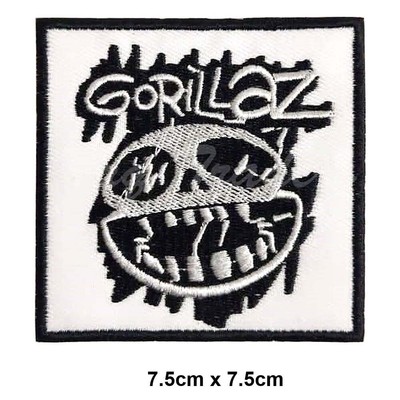 Gorillaz black Skull Logo ROCK MUSIC METAL Embroidered Iron On Patch Other Collectable Patches ...