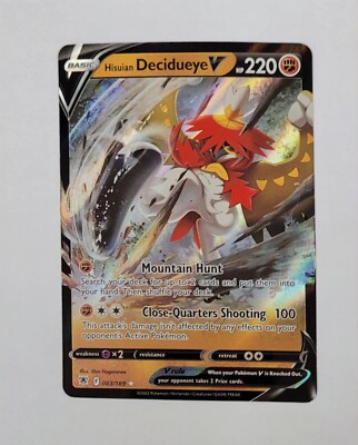 Pokemon Hisuian Decidueye V 083/189 Astral Radiance Full Art Ultra Rare ...