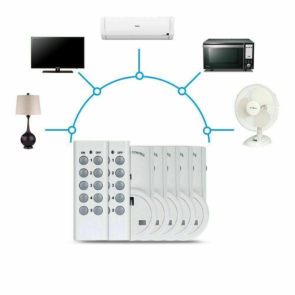 Remote Control Outlet Kit Wireless Light Switch UK Plug Household ...