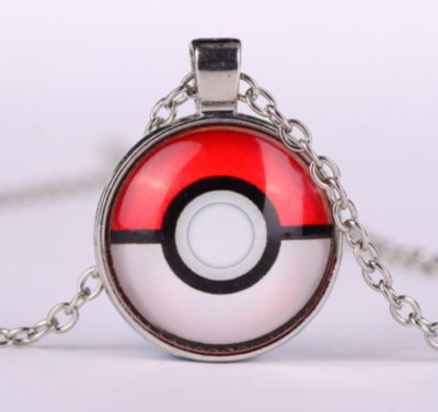 Silver Anime Pokemon Pokeball Jewelry Glass Dome Pendant Necklace USA ...