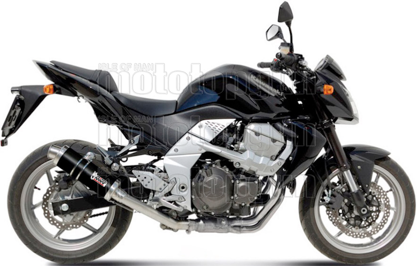 MIVV EXHAUST GP STEEL BLACK KAWASAKI Z 750 Z750 2007 07 2008 08 2009 09 ...