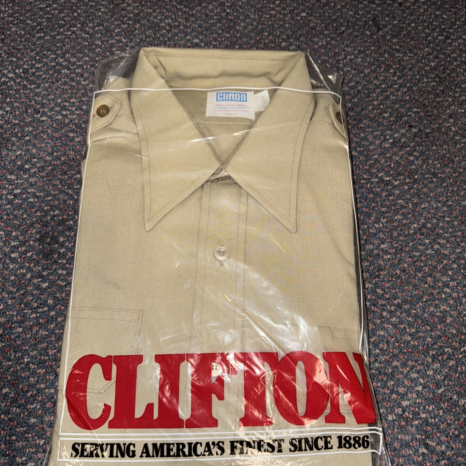 Clifton Tan Uniform S/S Shirt 17 1/2x37 Police Fireman New | eBay