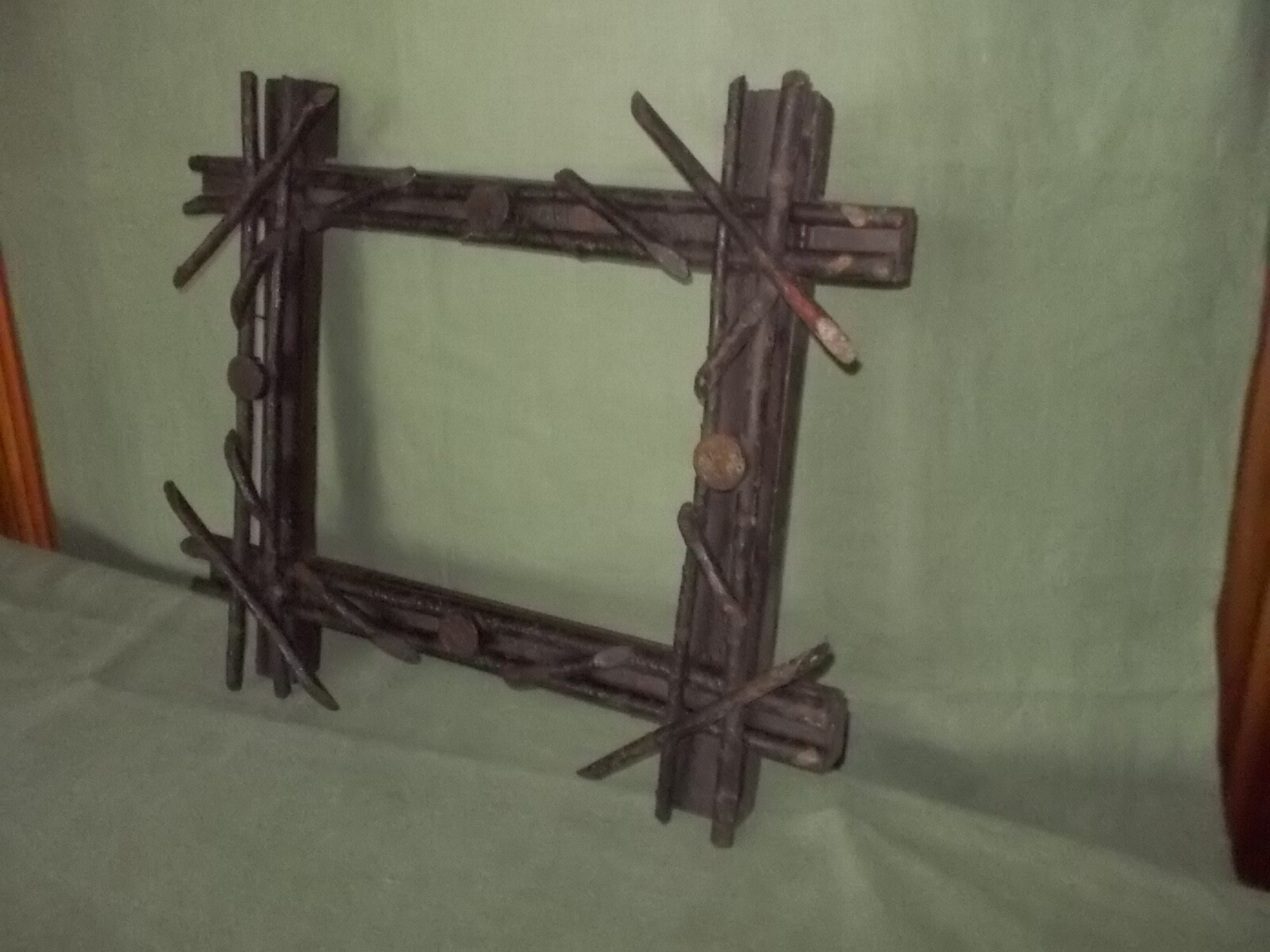 RUSTIC Adirondack Twig & Wood PICTURE FRAME American FOLK ART for 8x10 ...