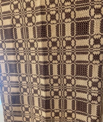 New Primitive Colonial CAMBRIDGE CHOCOLATE BROWN QUEEN COVERLET Woven ...