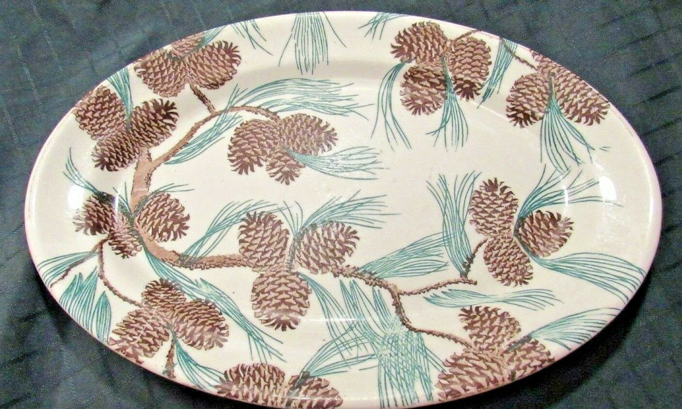 Tepco Restaurant Ware China Needles and Pine Pinecone Large Platter HTF ...