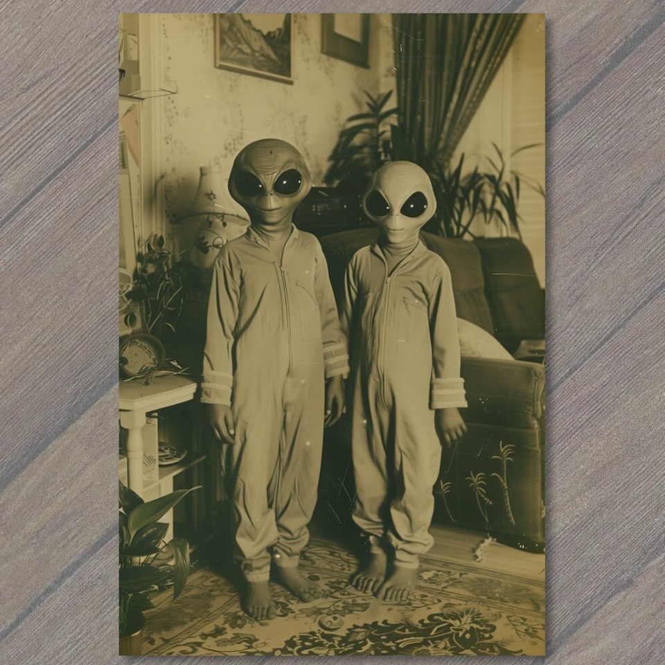 5x7" Alien Masks 70s Vibe 1970s Old Looking Halloween Weird Strange ...