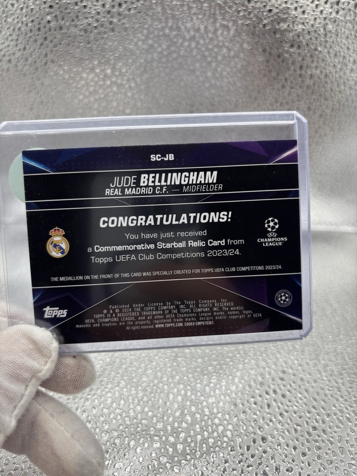 2024 Topps UEFA Jude Bellingham Commem. Starball Relic #SC-JB Real ...