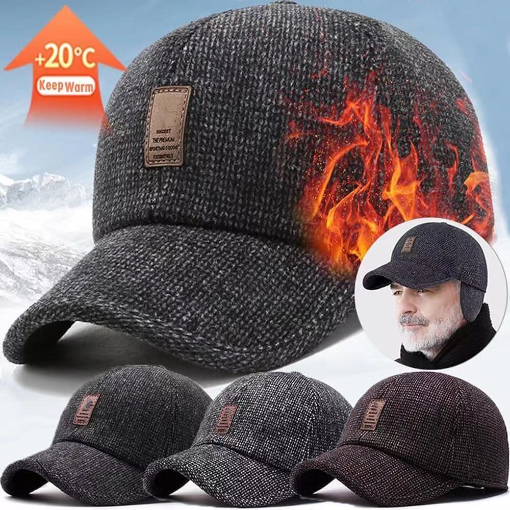 Wessiny Winter Baseball Cap with Ear Muffs, Adjustable Warm Baseball ...