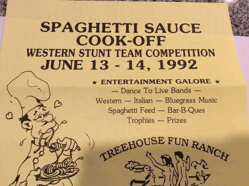 Treehouse Fun Ranch Devore California 1992 Spaghetti Sauce Flyer ...
