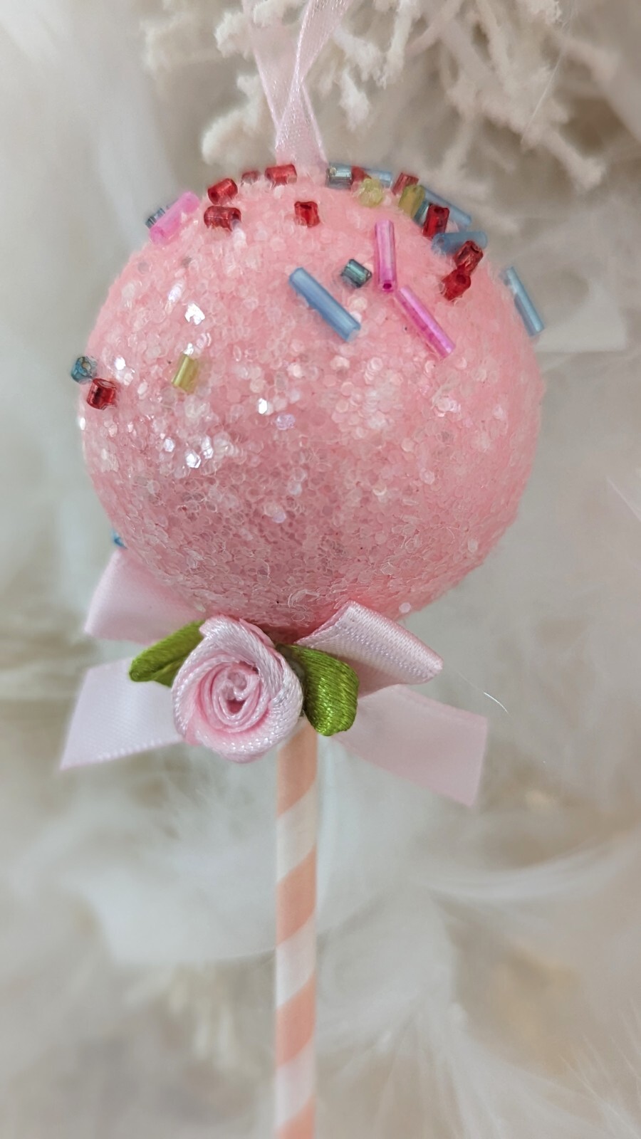 Cake Cookie Pop Pink Rose Bow ShabbyChic Candyland Sweet Shop Bakery ...