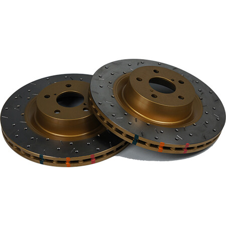 DBA 4000 XS Series Rear Rotors (Drilled & Slotted Pair) for 06-07 WRX ...