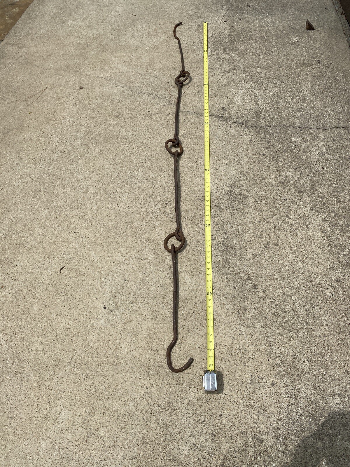 Antique Hay 2 Prong Grapple Fork Chain For Barn Trolley Or Pulley Hand ...