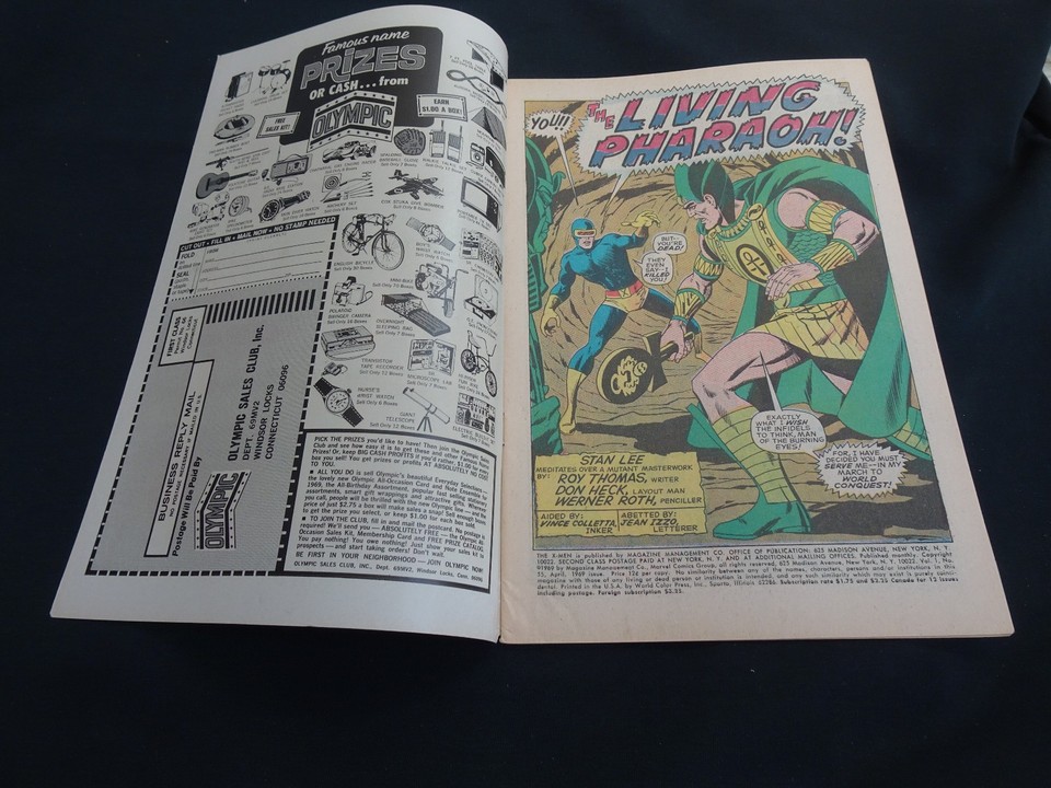 Orig Marvel Comic "The X-Men - The Living Pharaoh # 55" 1969 | eBay