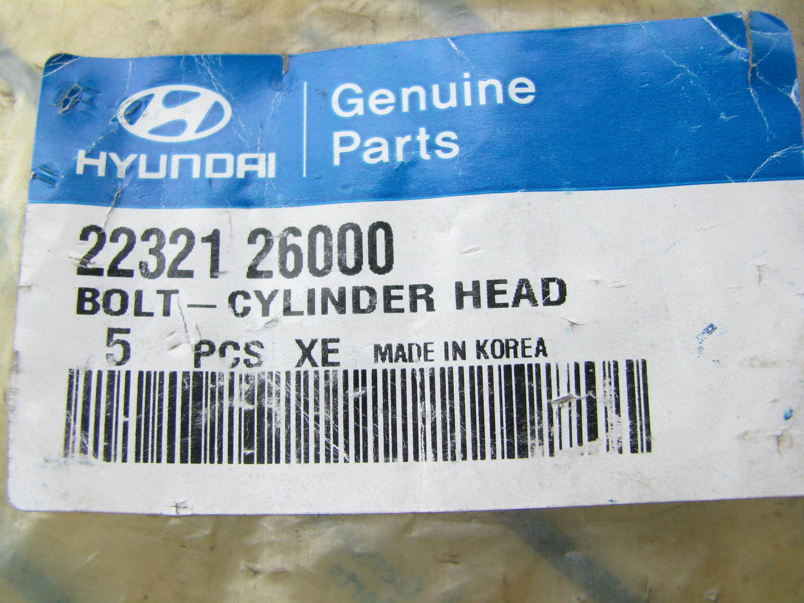(5 Pcs Pack) New Genuine Engine Cylinder Head Bolts OEM For Hyundai ...