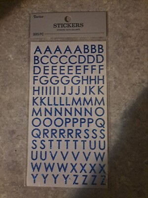 Darice Blue Glitter Letter Stickers. 305 Pc.. 7/16" High And Smaller ...