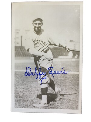 Duffy Lewis Boston Red Sox Signed Postcard 1910-1919 Debut NY Yankees ...