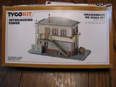 Tyco HO #7773 Interlocking tower building ,unbuilted ,complete | eBay