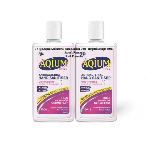 2 x Ego Aqium Antibacterial Hand Sanitizer Ultra - Hospital Strength ...