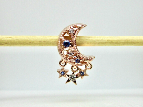 Authentic Pandora #789643C01 Star & Crescent Moon Charm with Clear CZ ...