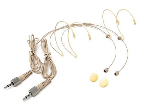 Pair of Double ear Headset Mic Microphones for Sennheiser wireless body ...