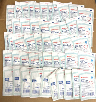 Lot of 49 CVS Health Sterile Eye Pad 1.63 in x 2.63 in. NEW | eBay
