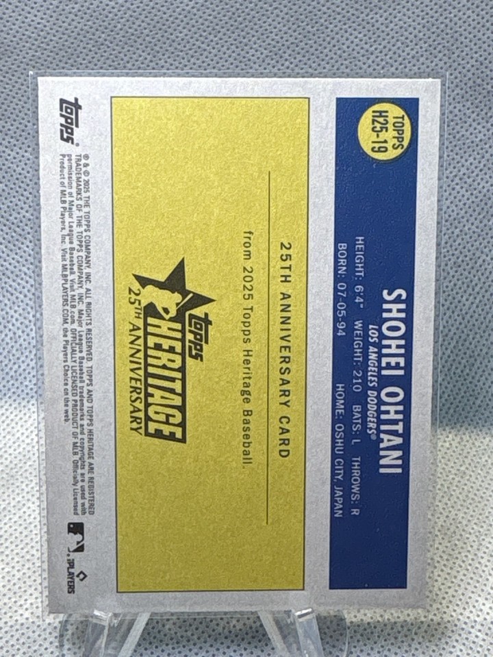 Shohei Ohtani 2025 Topps Heritage 25th Anniversary Card # H25-19 ...
