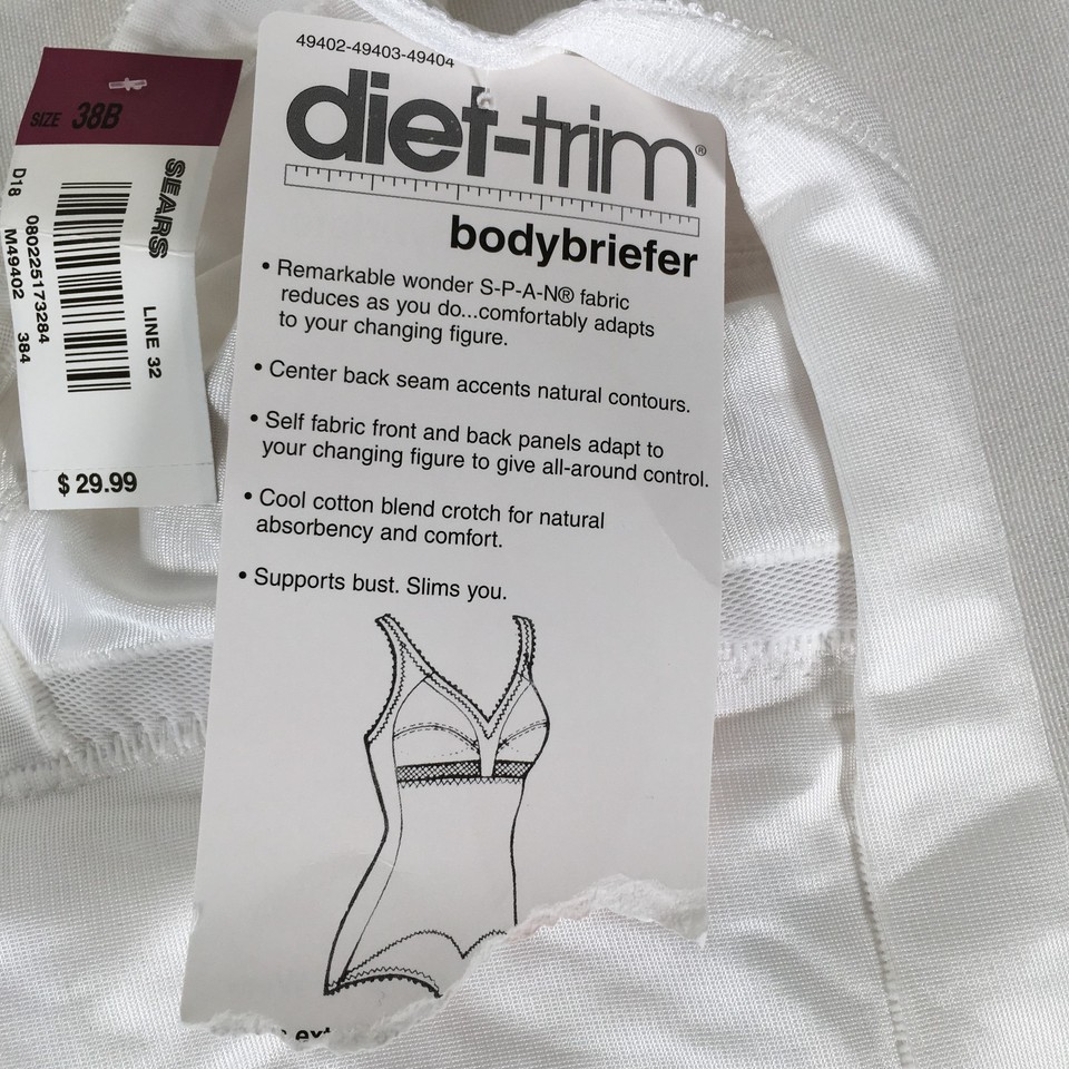 Vtg Sears Diet-Trim Body Briefer Shaper Girdle Extra Firm Control 38B ...