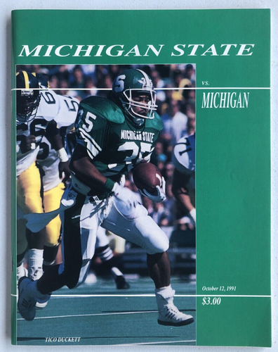 1991 MICHIGAN STATE SPARTANS FOOTBALL PROGRAM v MICHIGAN WOLVERINE ...