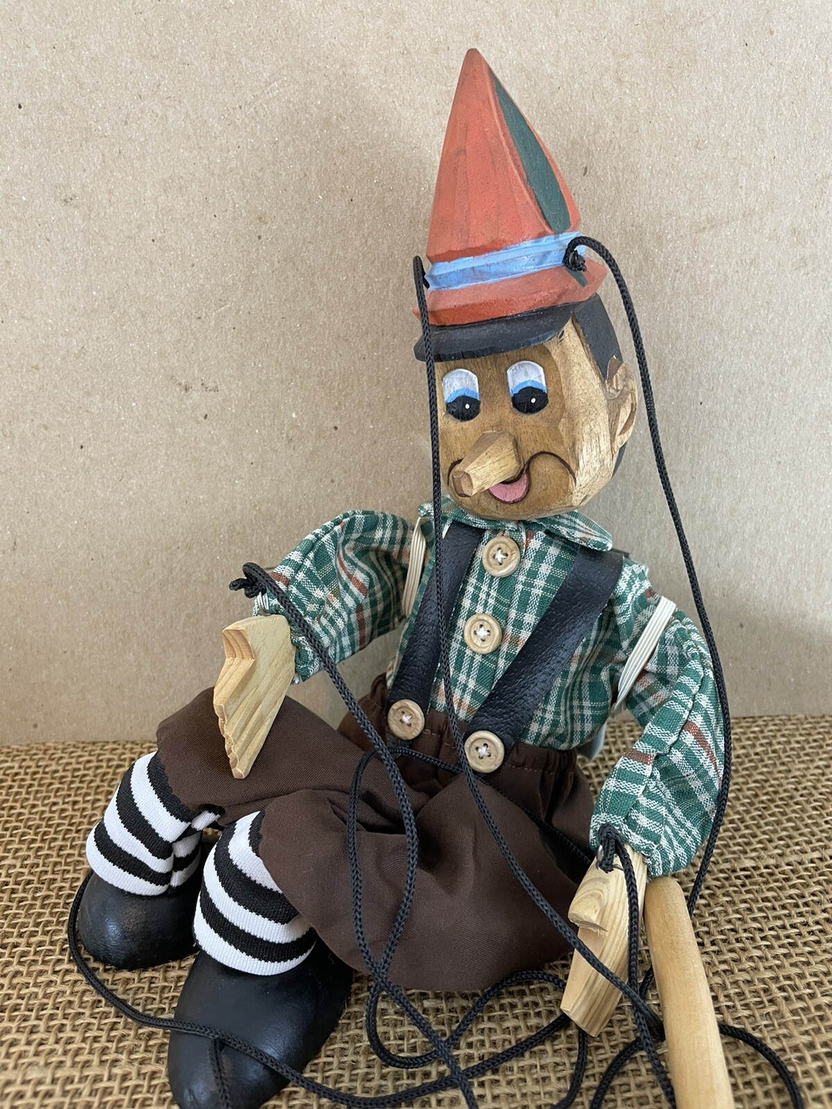 Handmade 16" Wood Pinocchio String Puppet Marionette | eBay