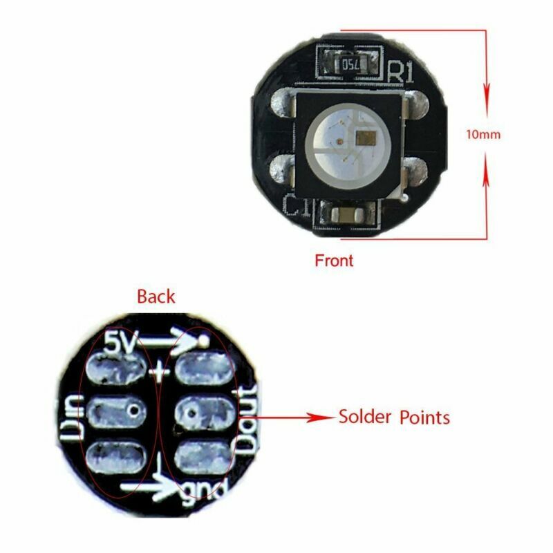DC5V WS2812B WS2812 LED Chip 5050 SMD RGB With Black/ White PCB Board ...