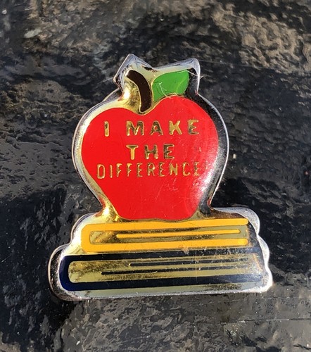 I Make The Difference Teacher Apple Collectors Metal Travel Lapel Pin ...