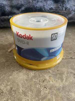 Kodak 16x 4.7GB 120-Minute DVD-R Media 50-Piece Pack - Spindle/Cake Box ...