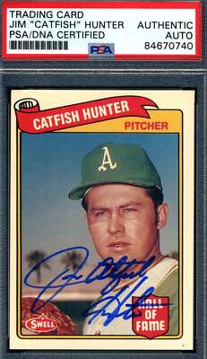Jim Catfish Hunter PSA DNA Signed 1989 Swell Autograph | eBay