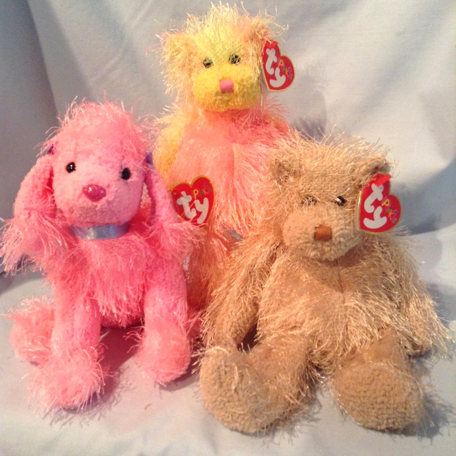 Ty Punkies Rainbow Frizzy Flair Lot/3 -2 Bears 1 Dog (poodle) Boy Girl ...