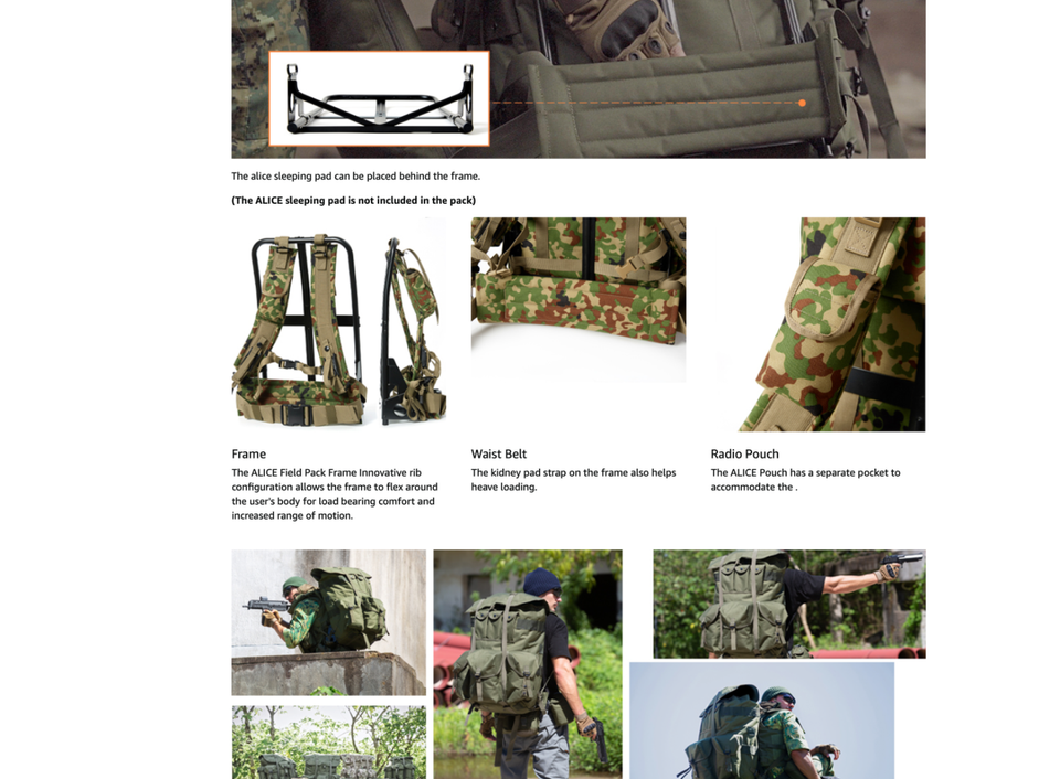 MT Military Alice Pack Army Survival Combat ALICE Rucksack Backpack | eBay