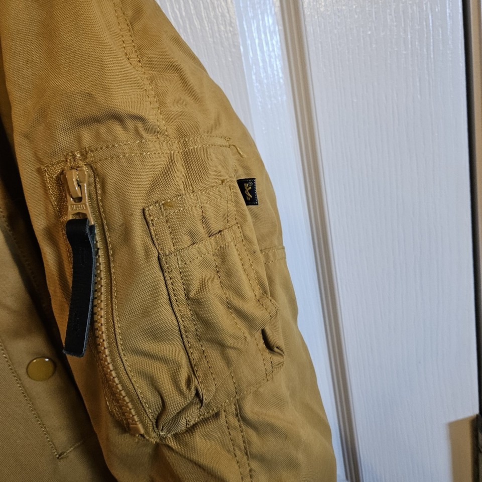 L Lg Alpha Industries Flight Parka KNOXVILLE Fur Hoodie Jacket Silent ...