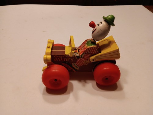 Vintage 1965, Fisher Price Jolly Jalopy Circus Clown, Wooden Toy #724 ...