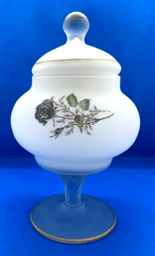 Vintage Murmac Italian Frosted Glass Jar with Lid,VGC,No Chips/Cracks ...