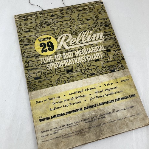 Rellim Number 29 - Tune Up & Mechanical Specifications Chart - 70s to ...