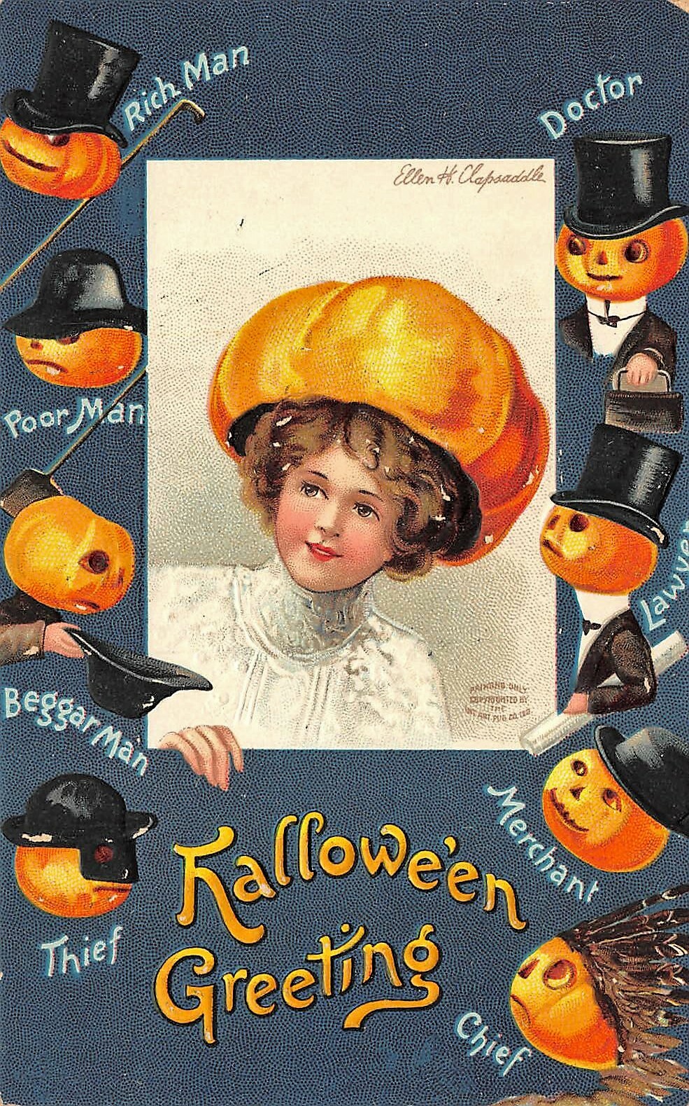 # B112 ELLEN CLAPSADDLE HALLOWEEN POSTCARD | eBay