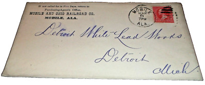 MOBILE & OHIO RAILROAD USED COMPANY ENVELOPE MOBILE ALABAMA | eBay