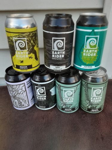 7 DIFF EARTH RIDER ALUMINUM CHEAP BEER CAN CANS EMPTY GAR FR | eBay