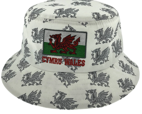 New Wales Cymru Am Byth Welsh Dragon Football Rugby Patriotic Bucket ...