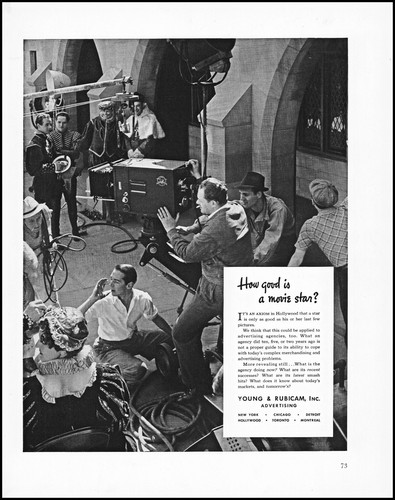 1938 Young & Rubicam Advertising Hollywood Movie Set vintage photo ...