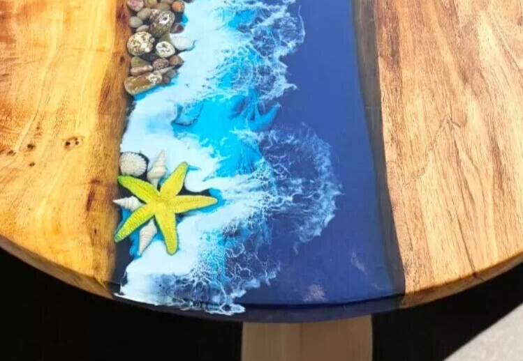 Buy Ocean Epoxy Table - Handcrafted Resin Furniture, Unique Beach Style ...